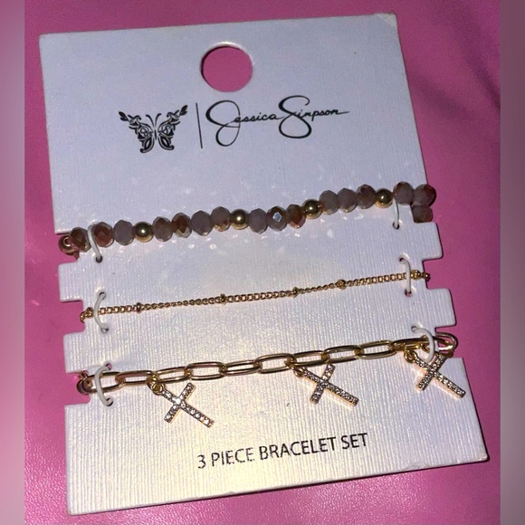 Jessica Simpson | Jewelry | Jessica Simpson 3 Bracelets Gold Set | Poshmark
